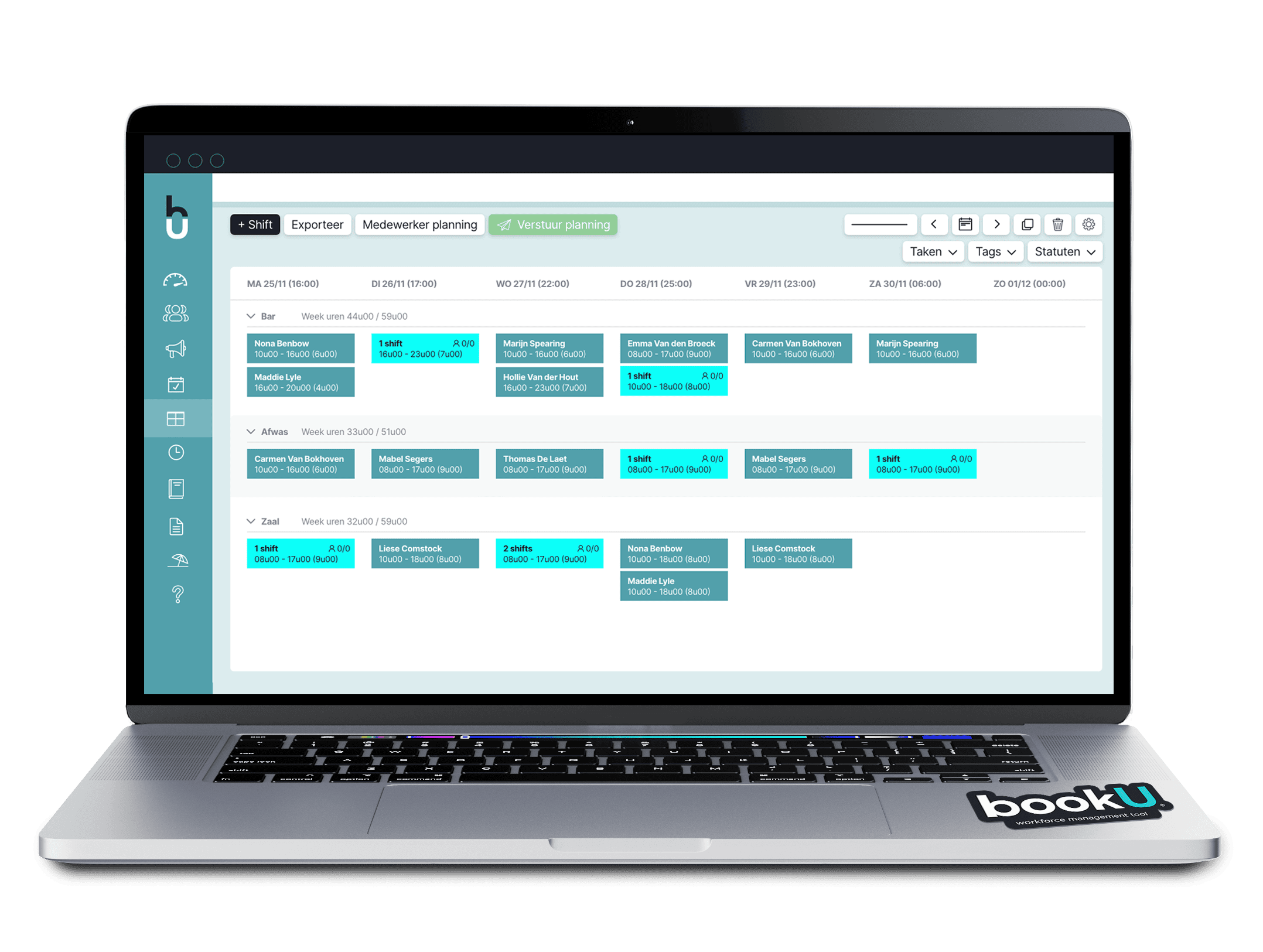 bookU | Alles-in-één Workforce Management Tool
