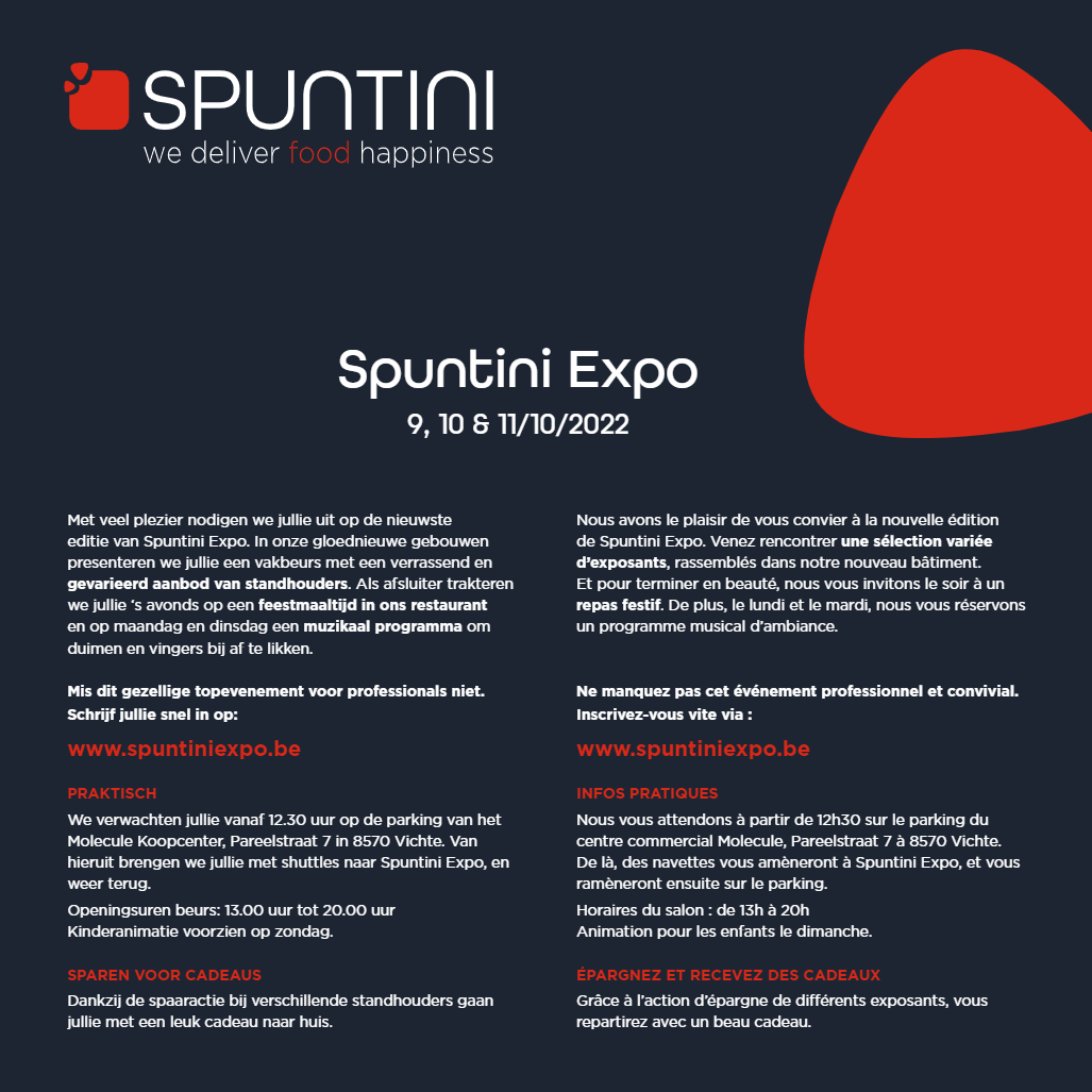 Spuntini Expo 9, 10 & 11 oktober 2022
