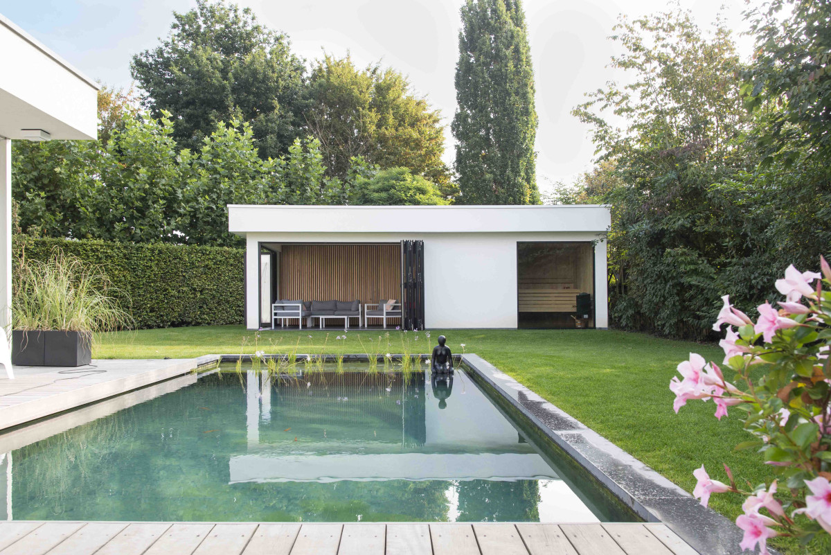Hypermoderne poolhouse in crepi te Temse | Felke
