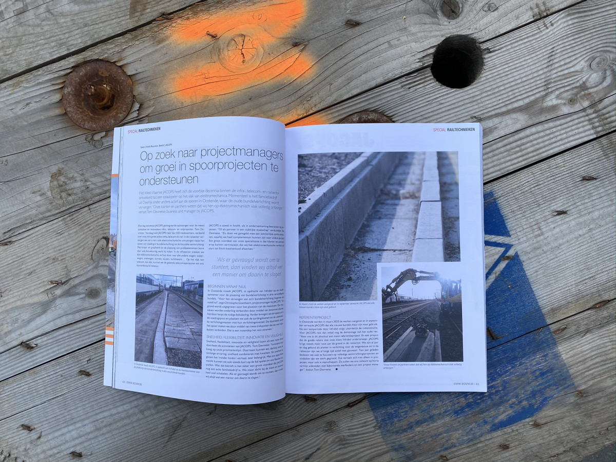 Gezocht: projectmanagers voor onze spoorprojecten| JACOPS NV