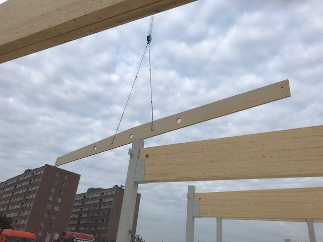 Renovation project Delhaize in Reet | Laminated Timber Solutions