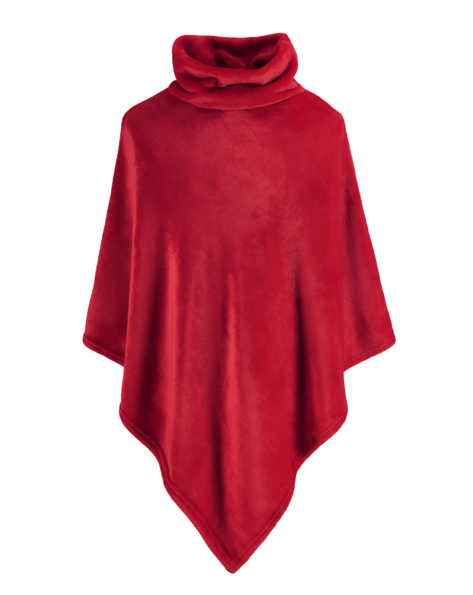 Fleece poncho Ruby Red | MOOD!T