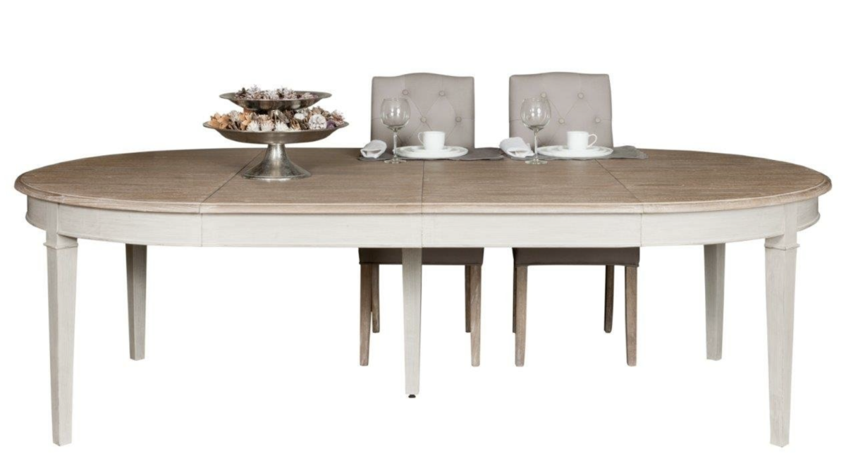 Verlengbare ovale dineertafel landelijke stijl - verlengbare tafels ...