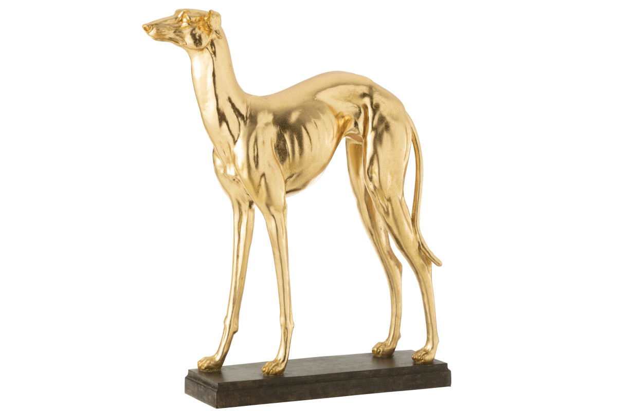 Gold Greyhound Statues J-Line @ LIVING-shop.eu
